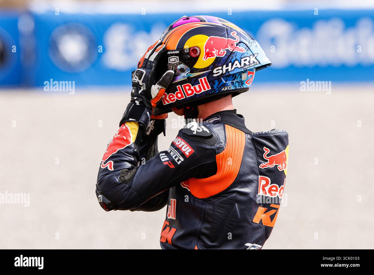 Jacob Roulstone from Australia of Red Bull KTM Tech3 with KTM during ...