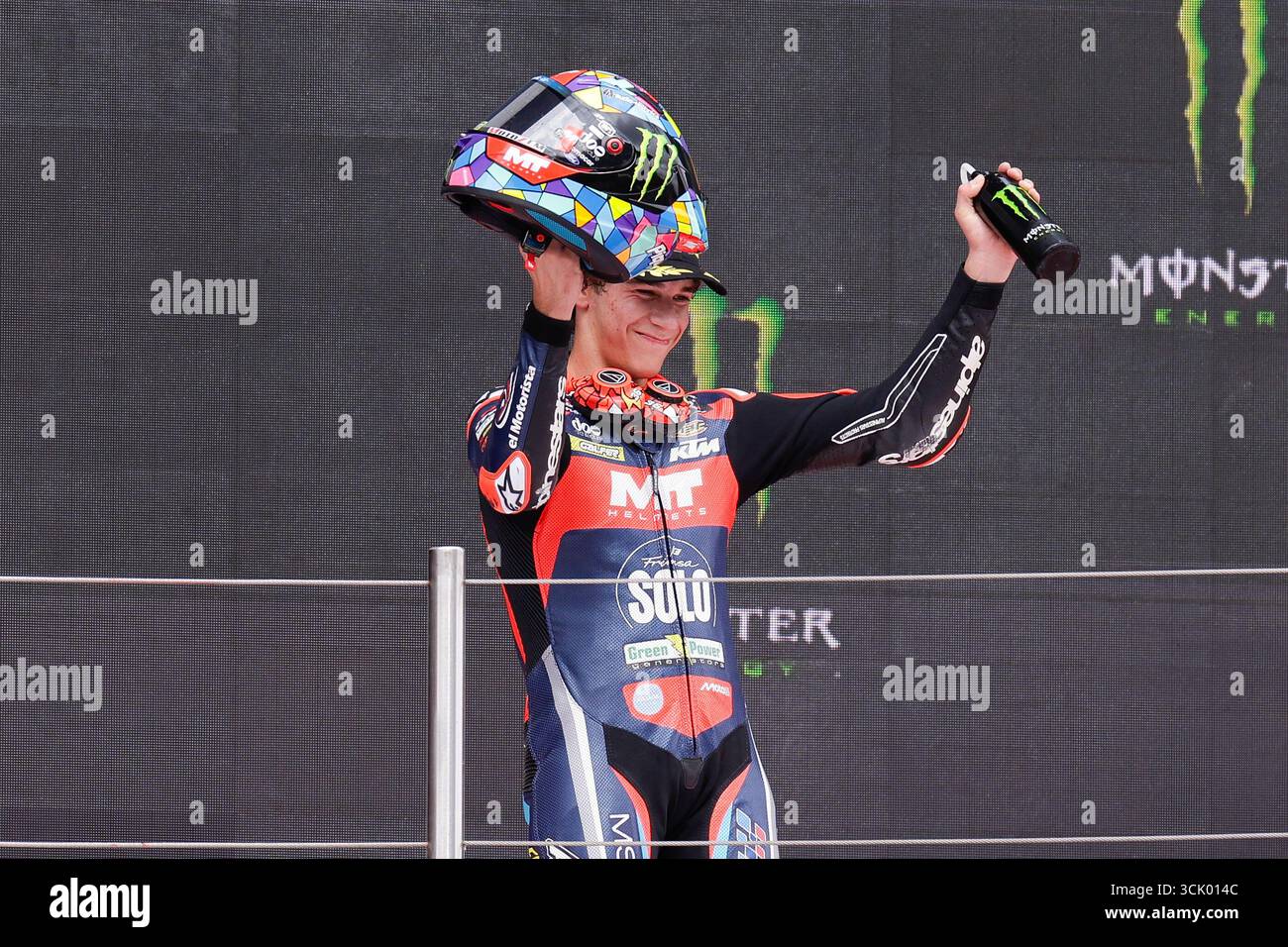 Angel Piqueras from Spain of MT Helmets-MSI with KTM during the MotoGP of Catalunya Moto3 race ...