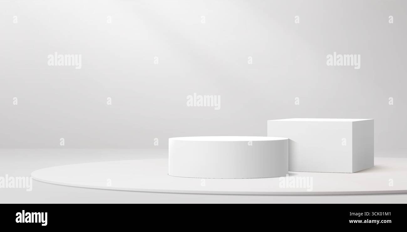3d white podium against Stock Vector Images - Alamy