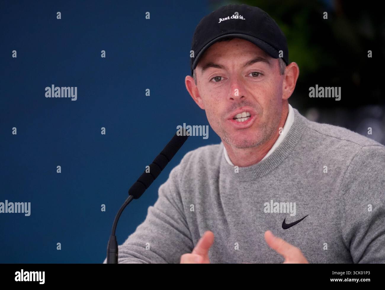 Rory McIlroy during a press conference ahead of the 2025 BMW PGA ...