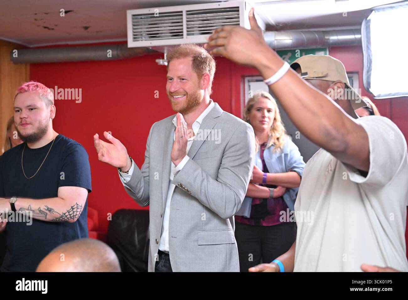 The Duke of Sussex during a visit to the Community Recording Studio ...
