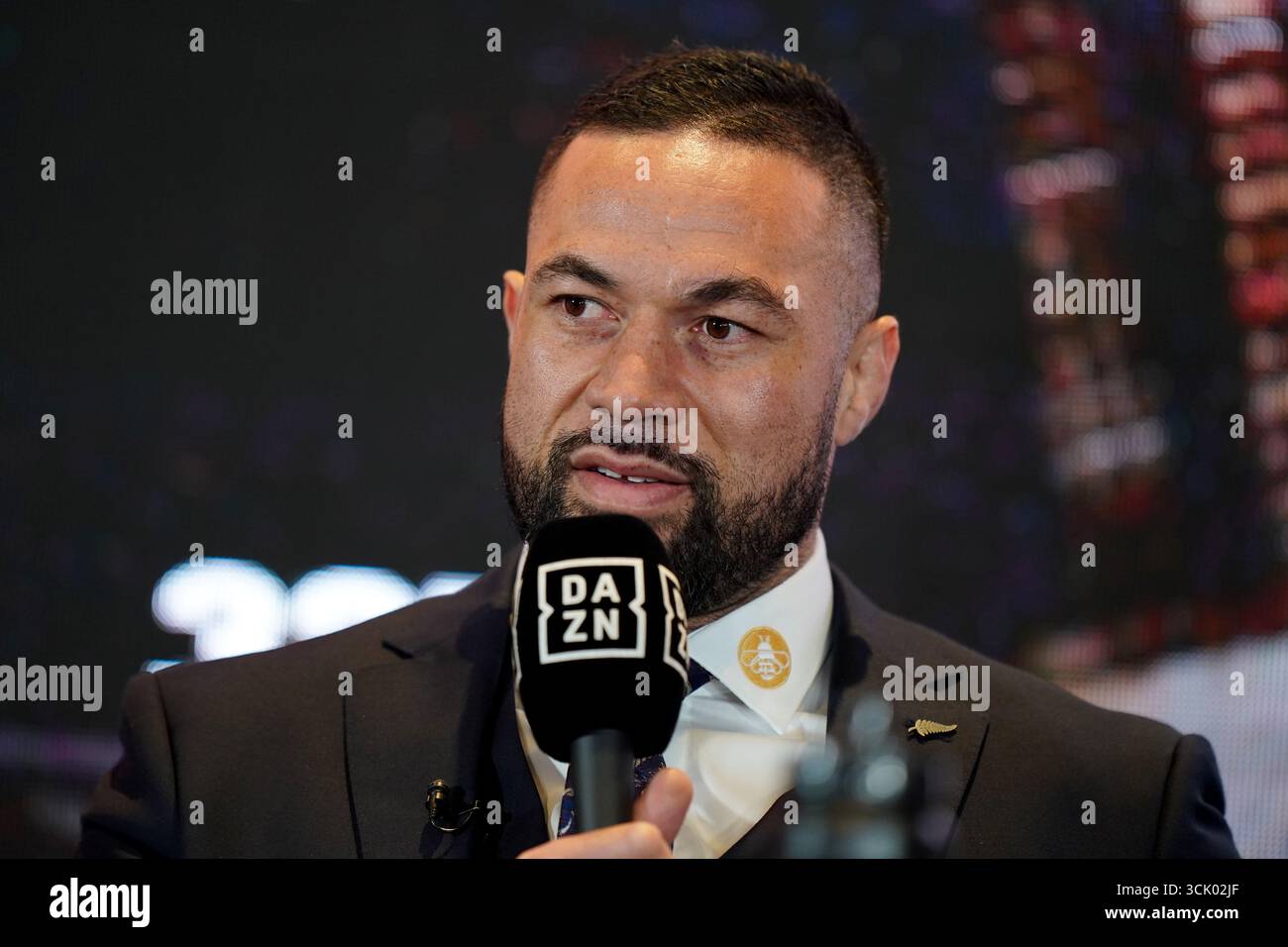 Joseph Parker during a press conference at Glazers Hall, London ...