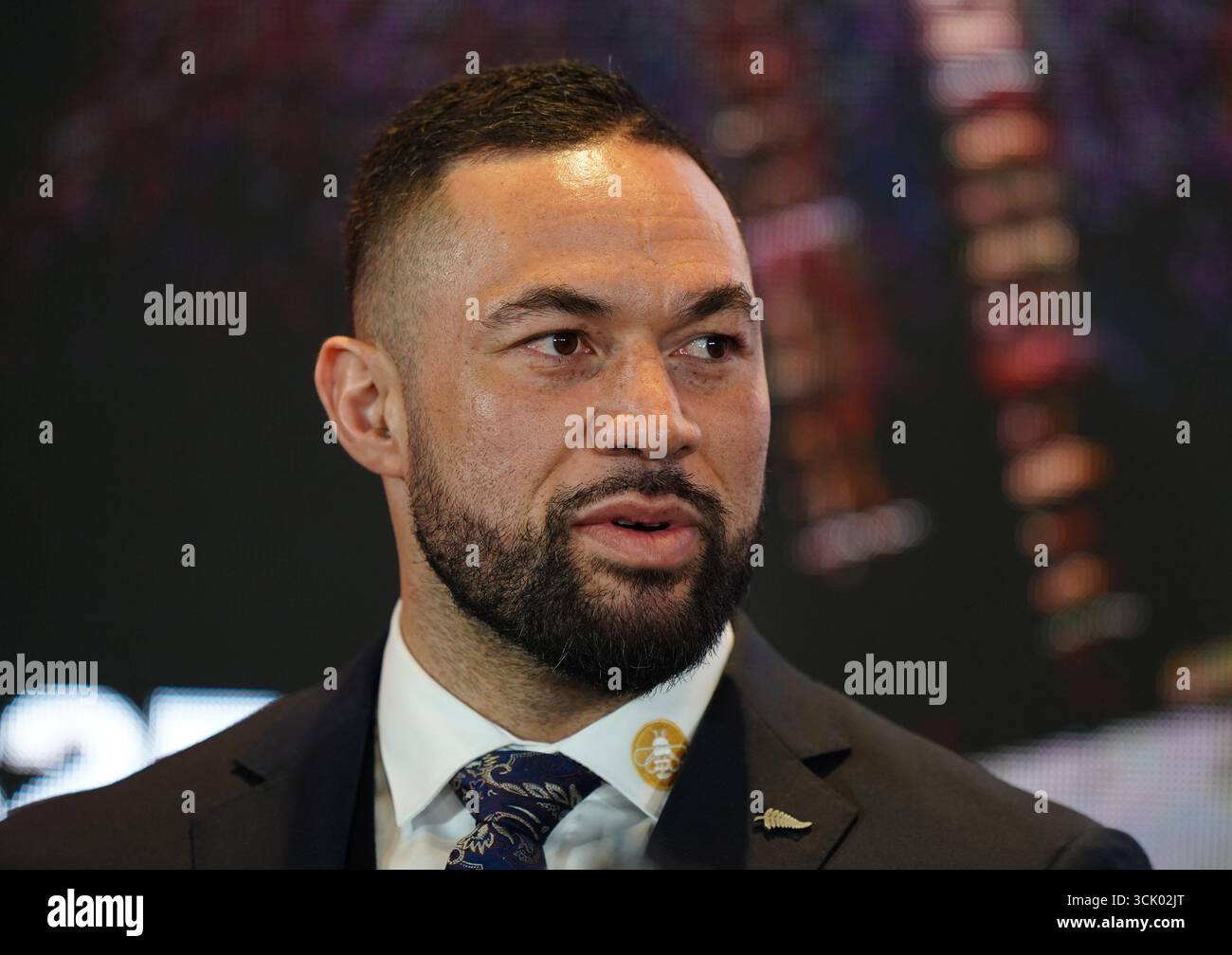 Joseph Parker during a press conference at Glazers Hall, London ...