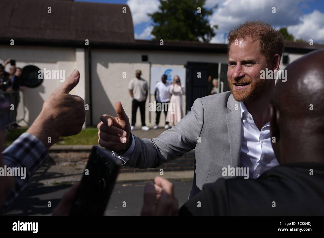 The Duke of Sussex leaves following a visit to the Community Recording ...