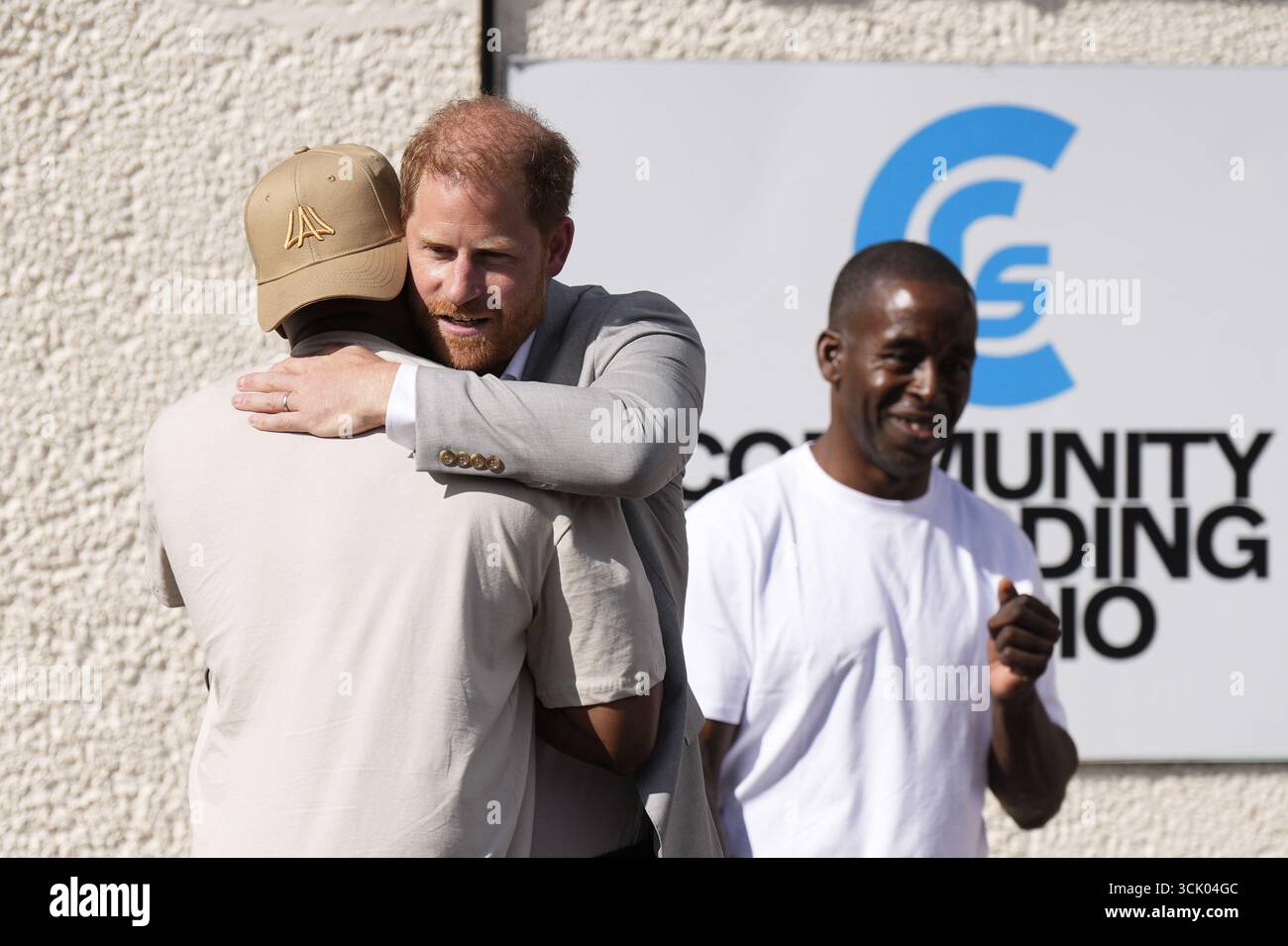 The Duke of Sussex leaves following a visit to the Community Recording ...