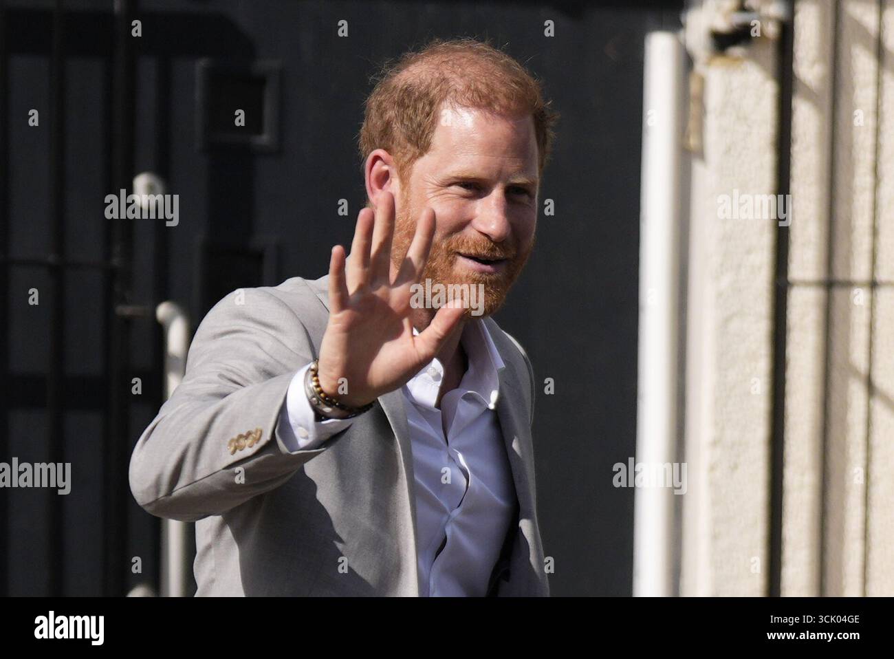 The Duke of Sussex leaves following a visit to the Community Recording ...