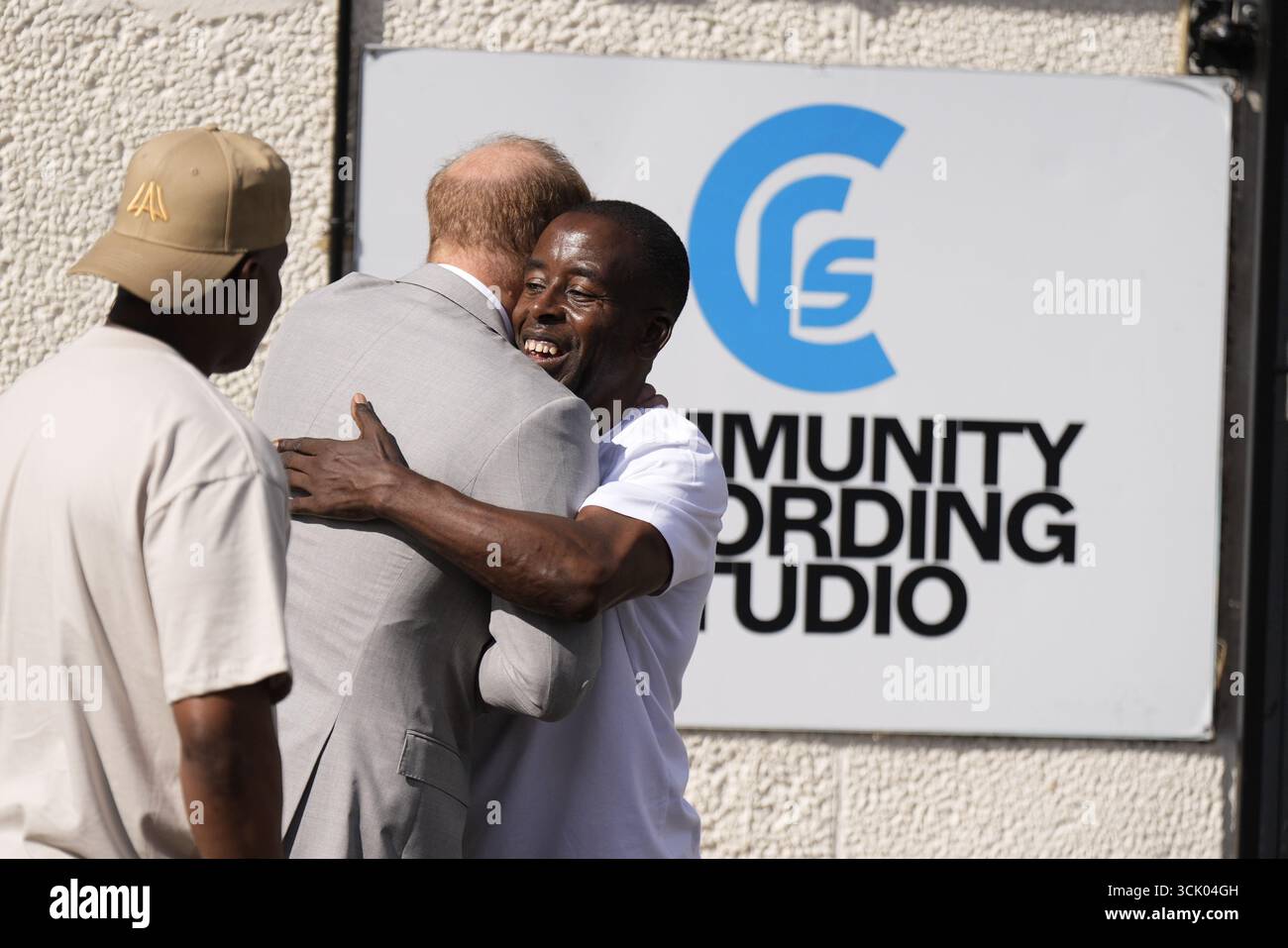 The Duke of Sussex leaves following a visit to the Community Recording ...