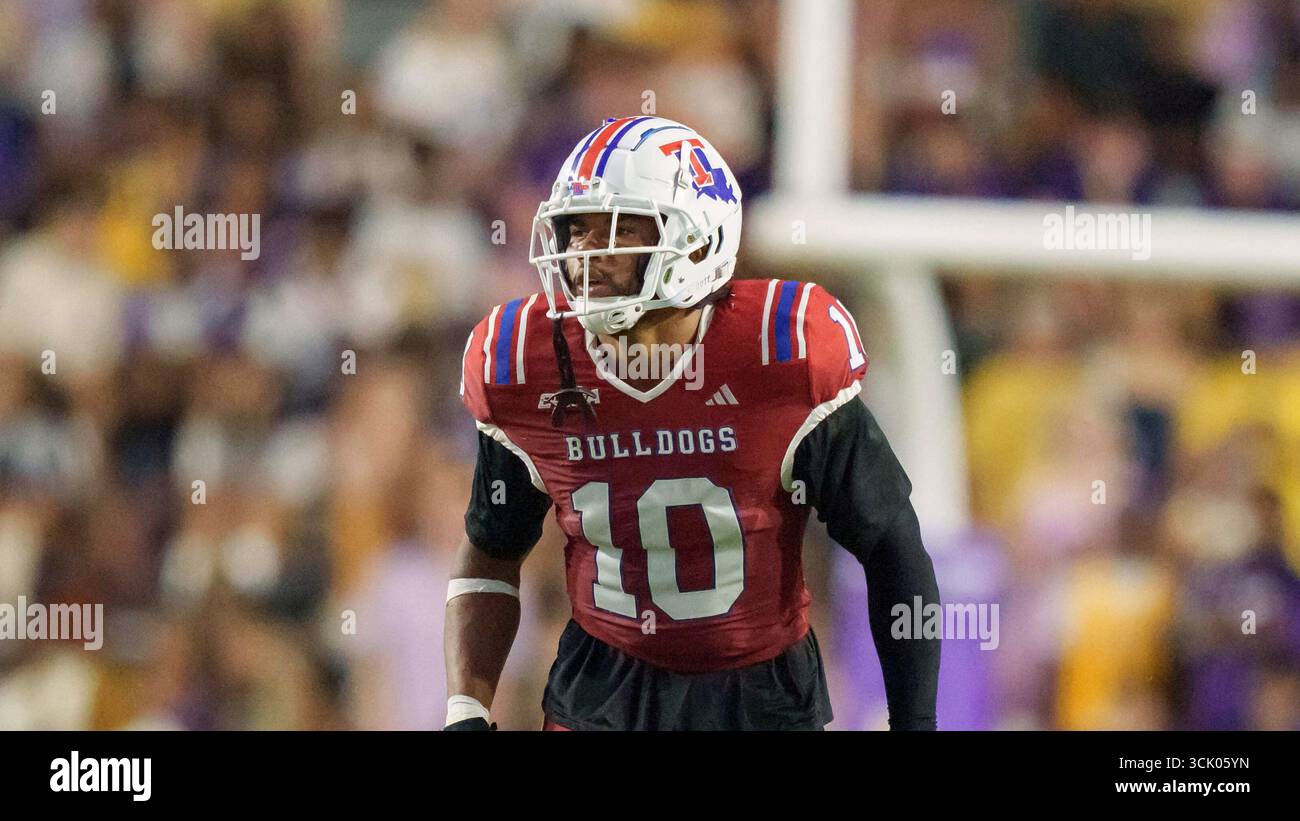 Louisiana Tech linebacker Kolbe Fields (10) lines up during an NCAA ...