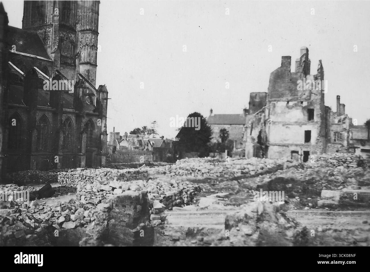 WW2 Photo of Coutances in Normandy Stock Photo - Alamy