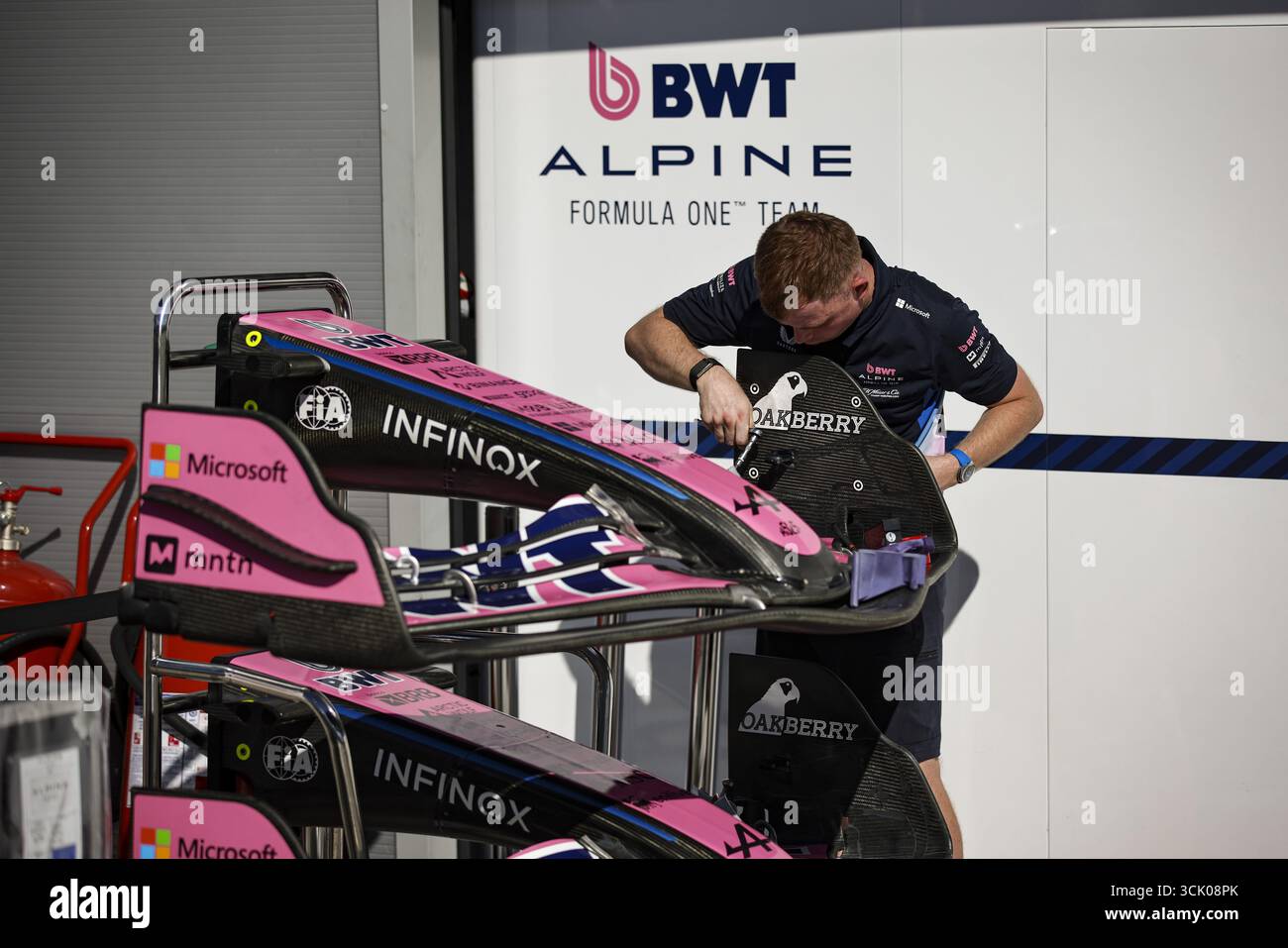 Alpine F1 Team A525, mechanical detail front wing mechanic, mecanicien, mechanics during the ...