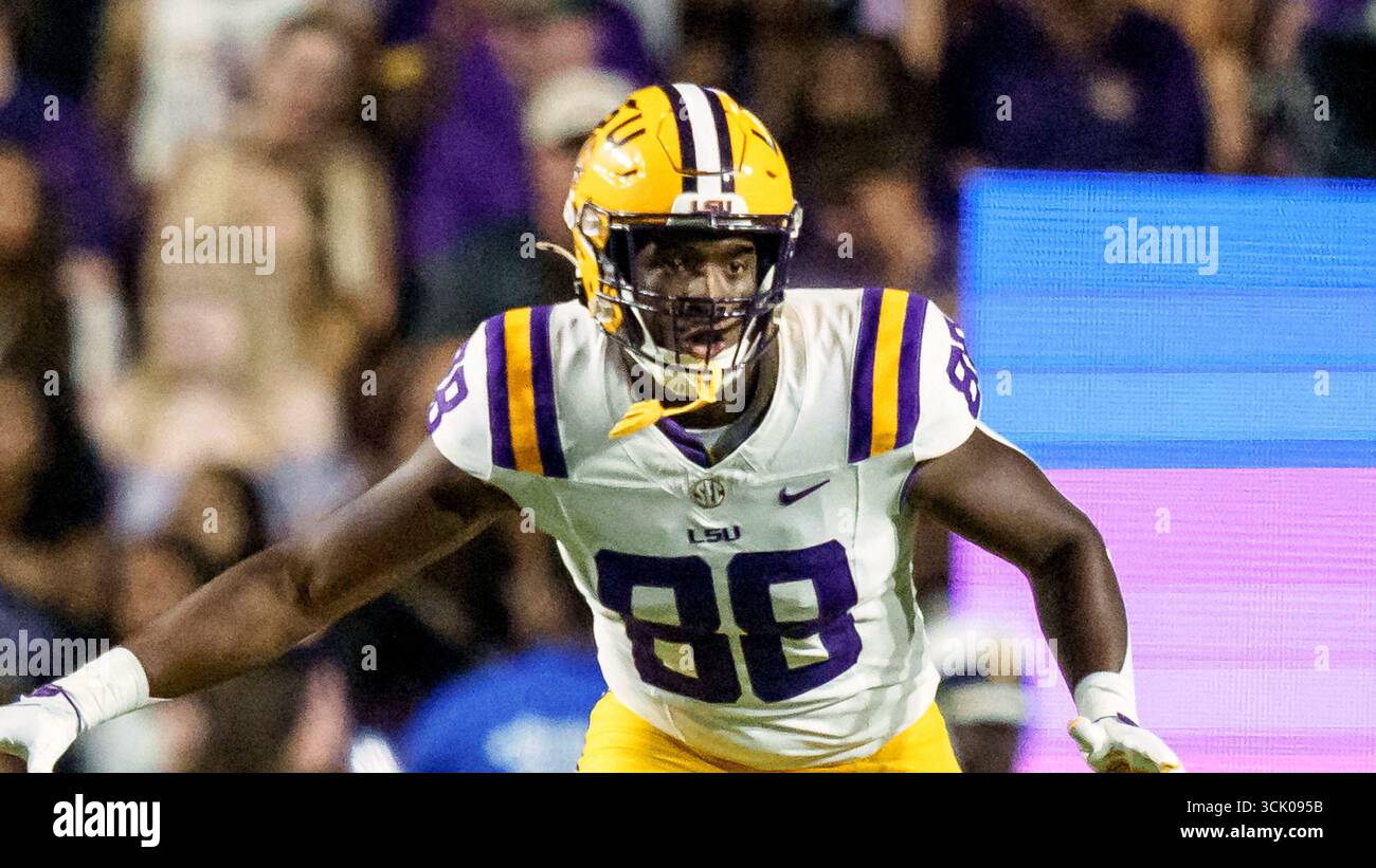 LSU tight end Donovan Green (88) blocks during an NCAA football game ...