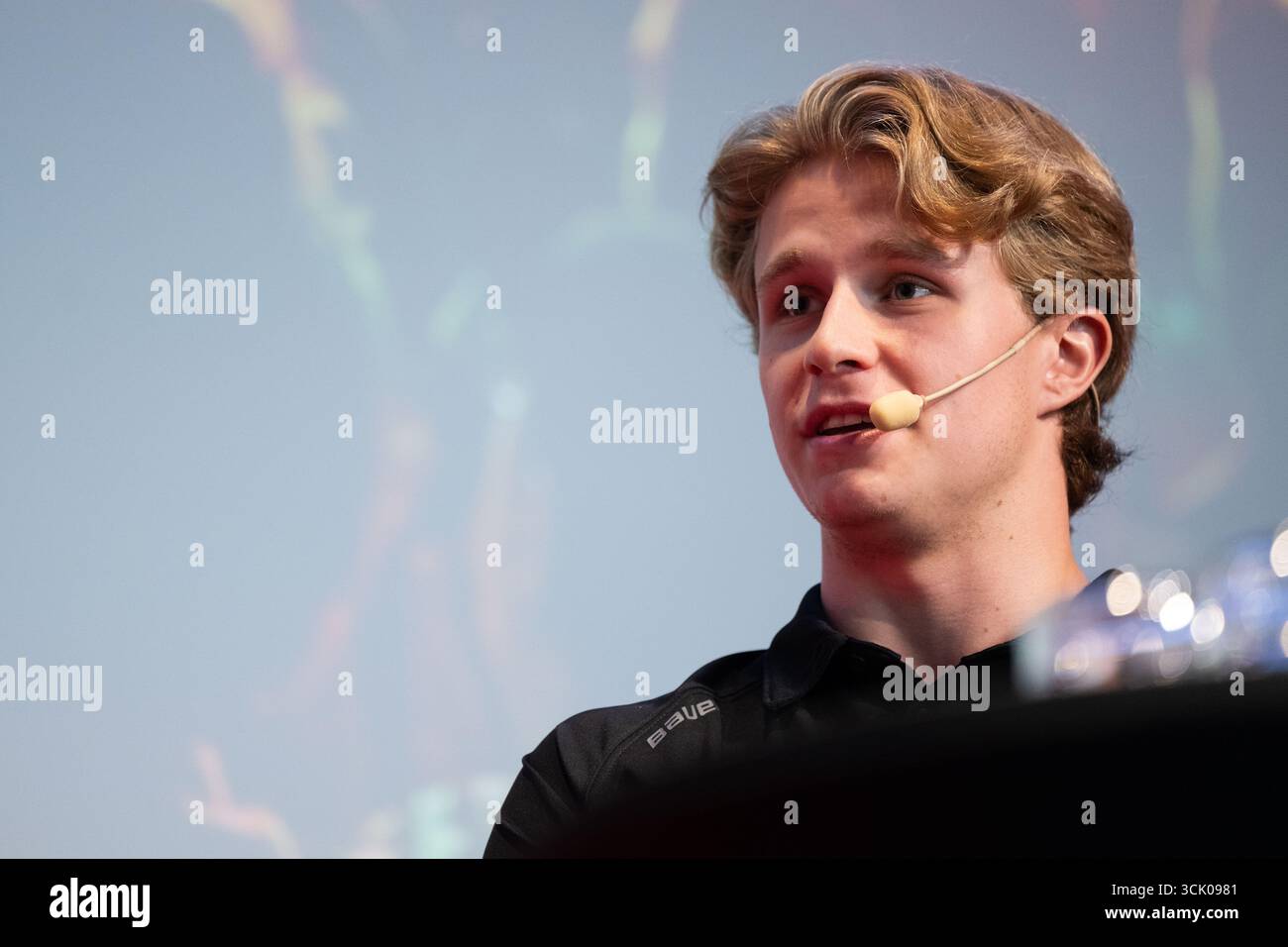 250909 Timrås Alfons Freij under SHL:s upptaktsträff den 9 september ...