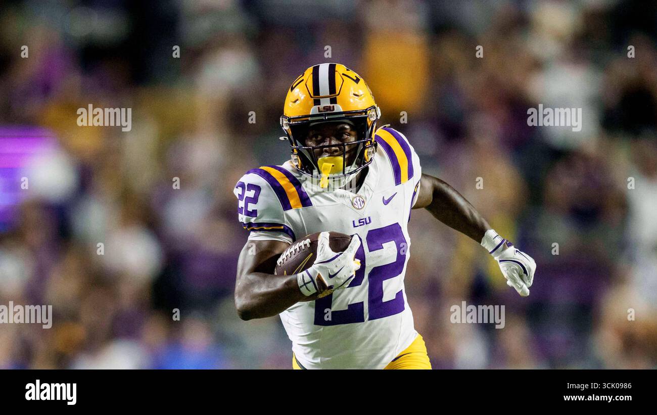 LSU running back Harlem Berry (22) runs during an NCAA football game on ...