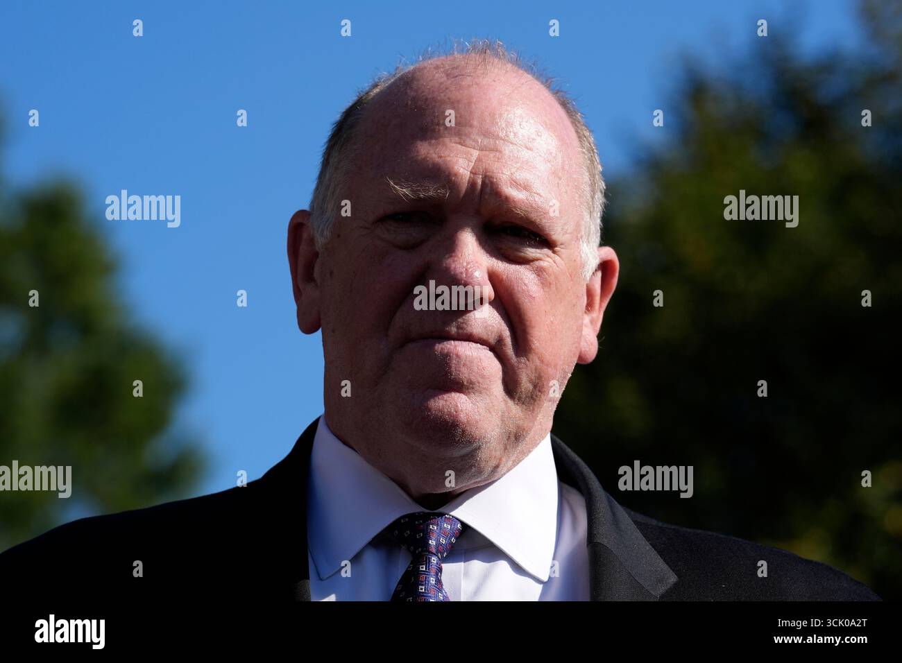 White House Border Czar Tom Homan talks to reporters outside the White ...