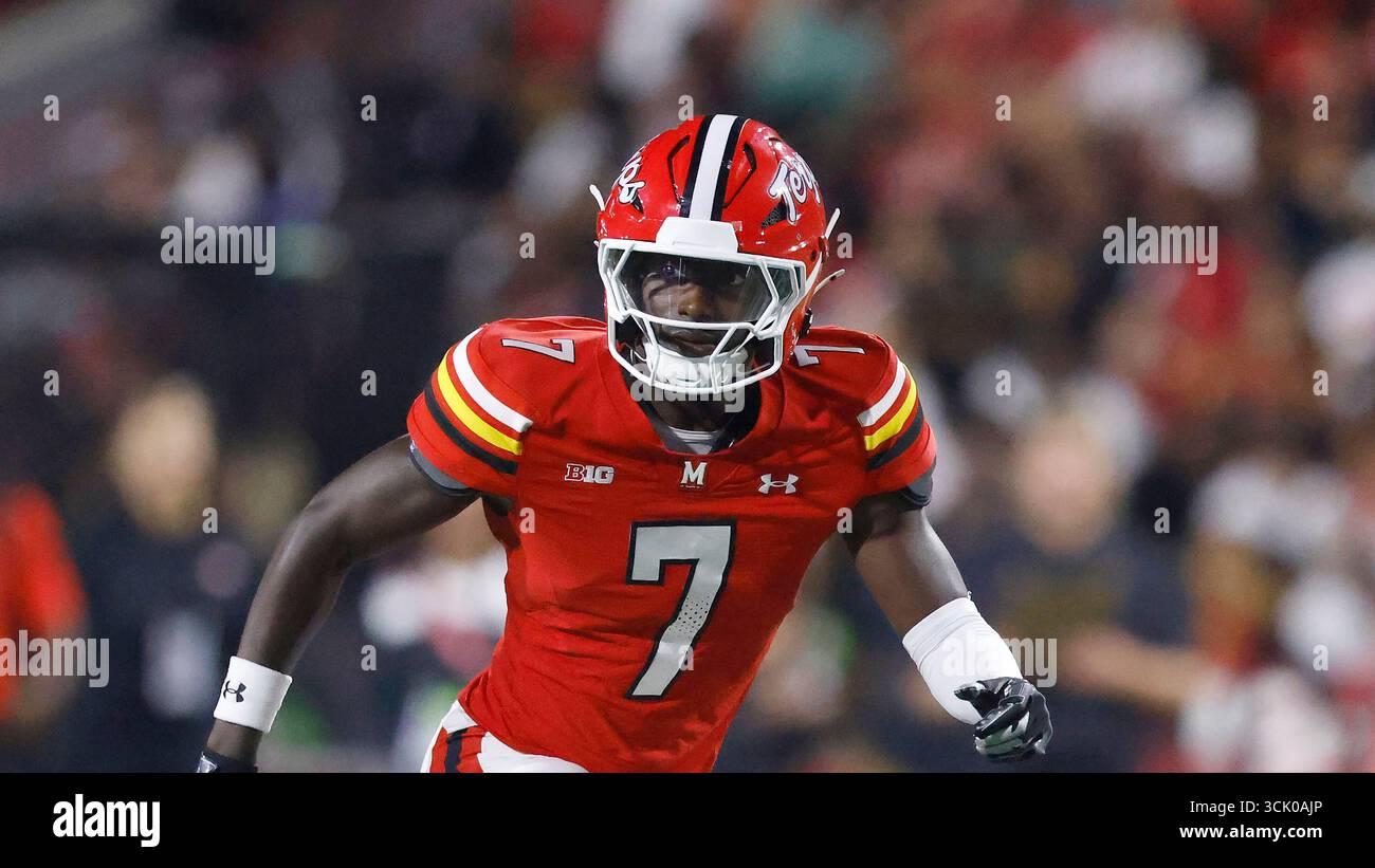 Maryland defensive back Gavin Edwards (7) during an NCAA football game ...