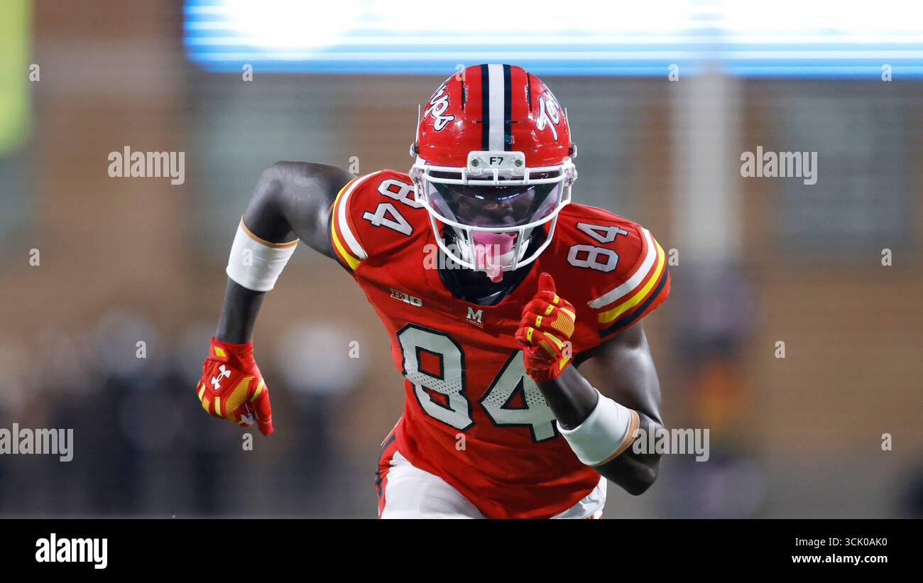 Maryland wide receiver Kaleb Webb (84) during an NCAA football game ...