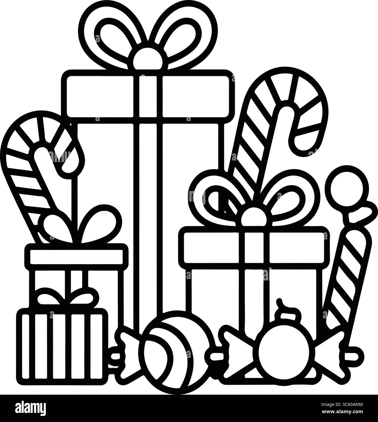 Wrapped gift boxes black Stock Vector Images - Alamy