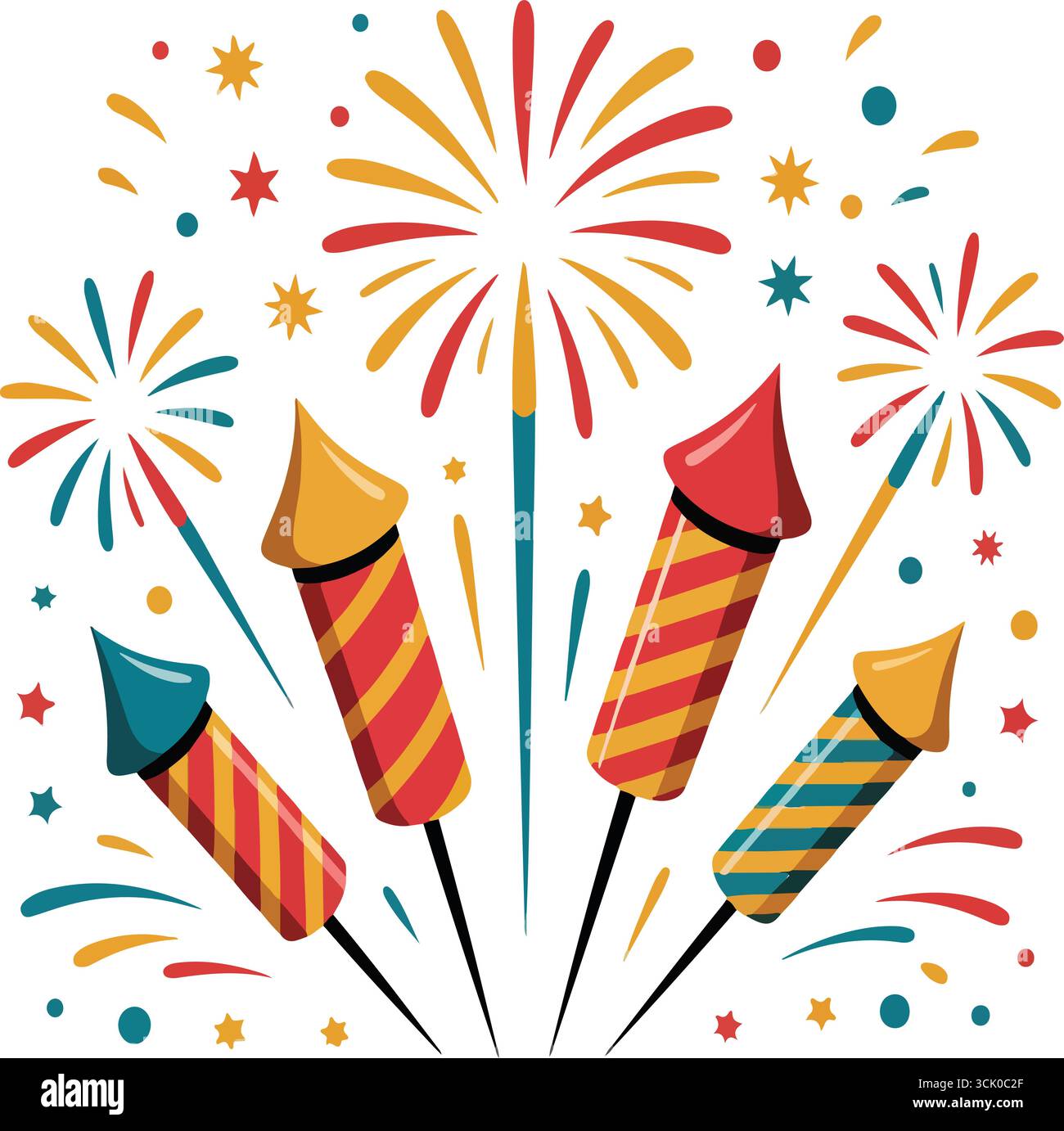 New year celebration colorful fireworks Stock Vector Images - Alamy