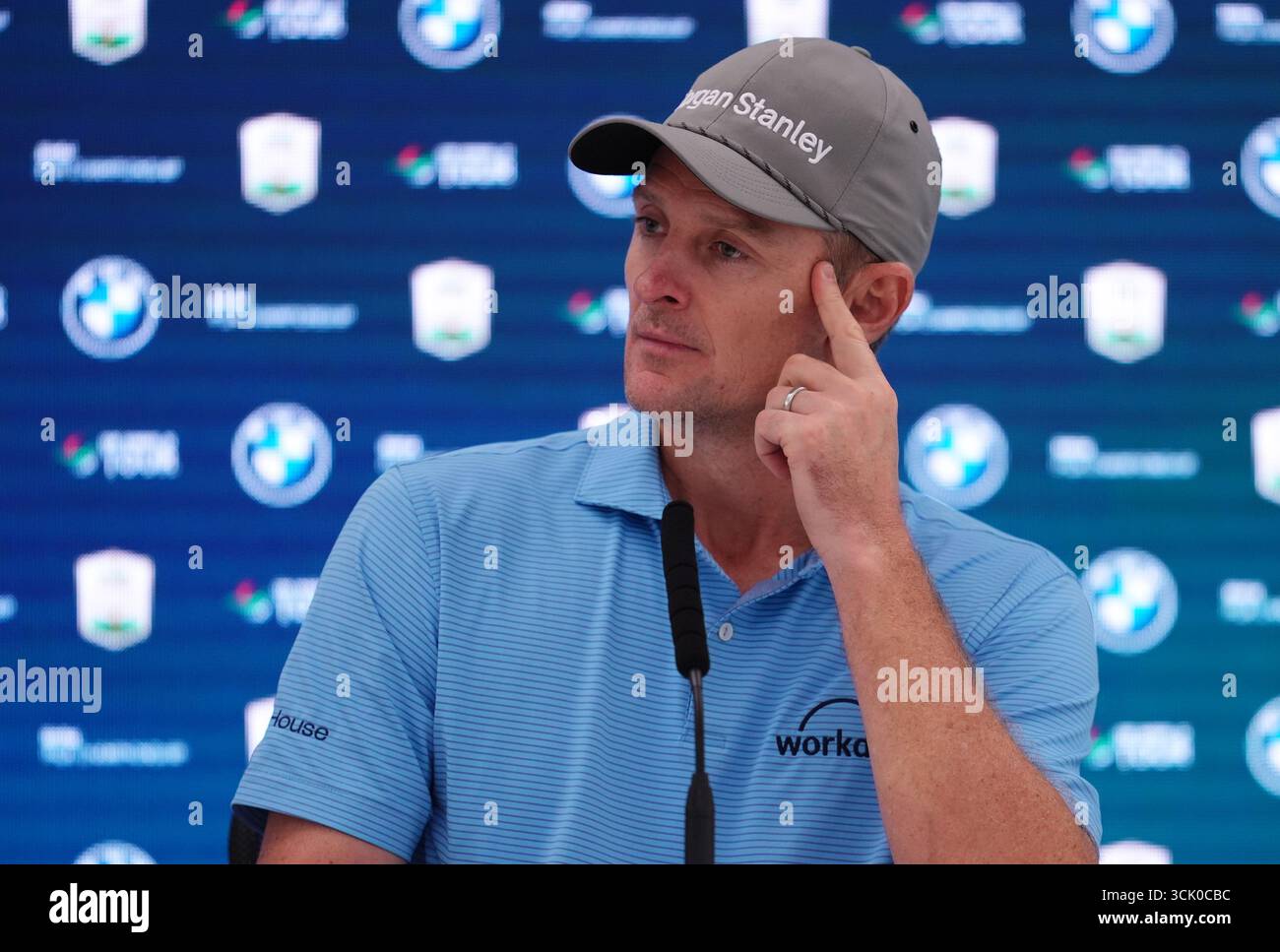 Justin Rose during a press conference ahead of the 2025 BMW PGA ...
