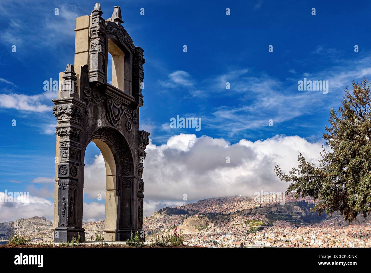 The Gate of the View Point Killi Killi in La Paz Bolivia Stock Photo ...