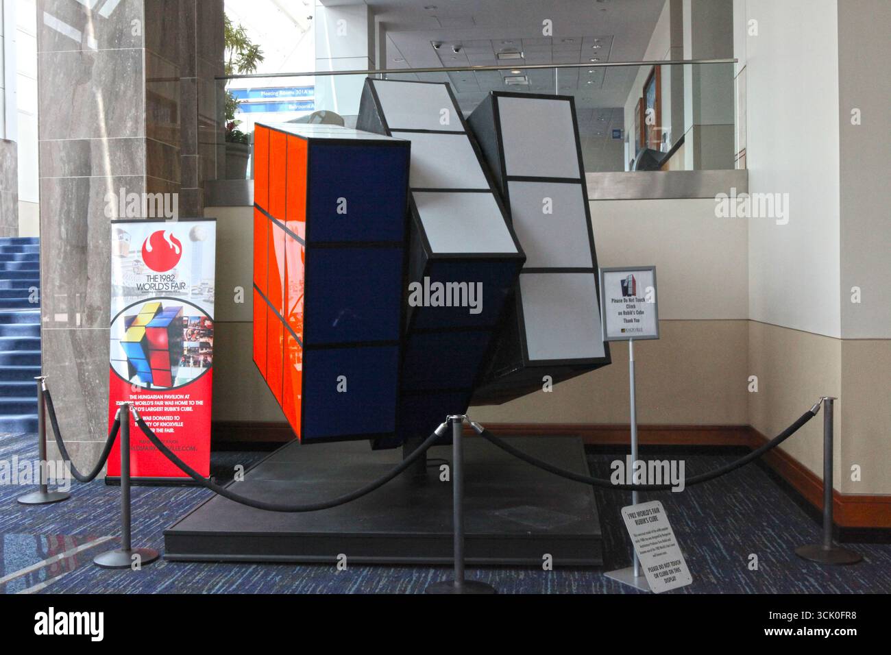 A view of the world's largest Rubik's Cube in Knoxville, Tennessee ...