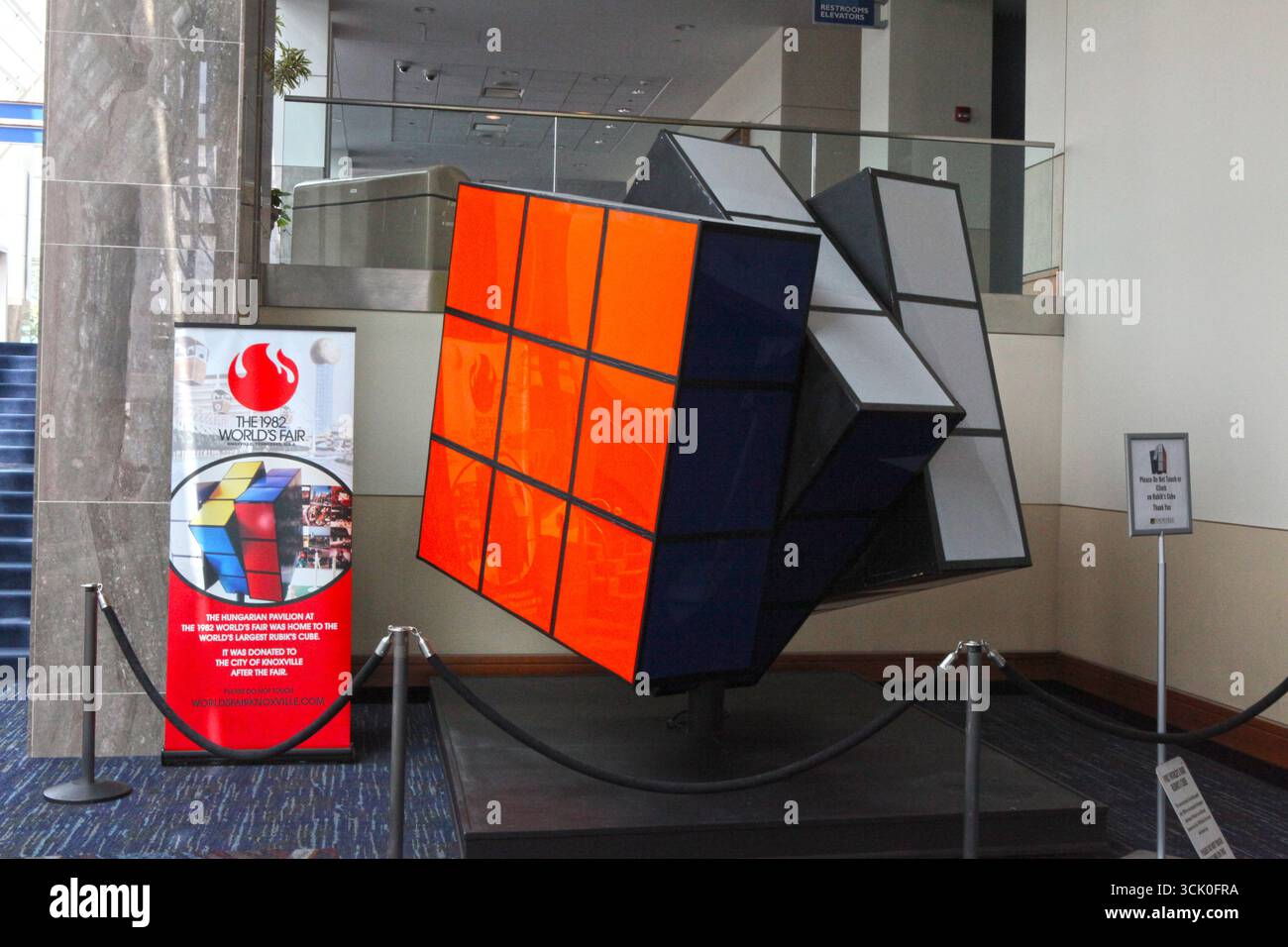 A view of the world's largest Rubik's Cube in Knoxville, Tennessee ...