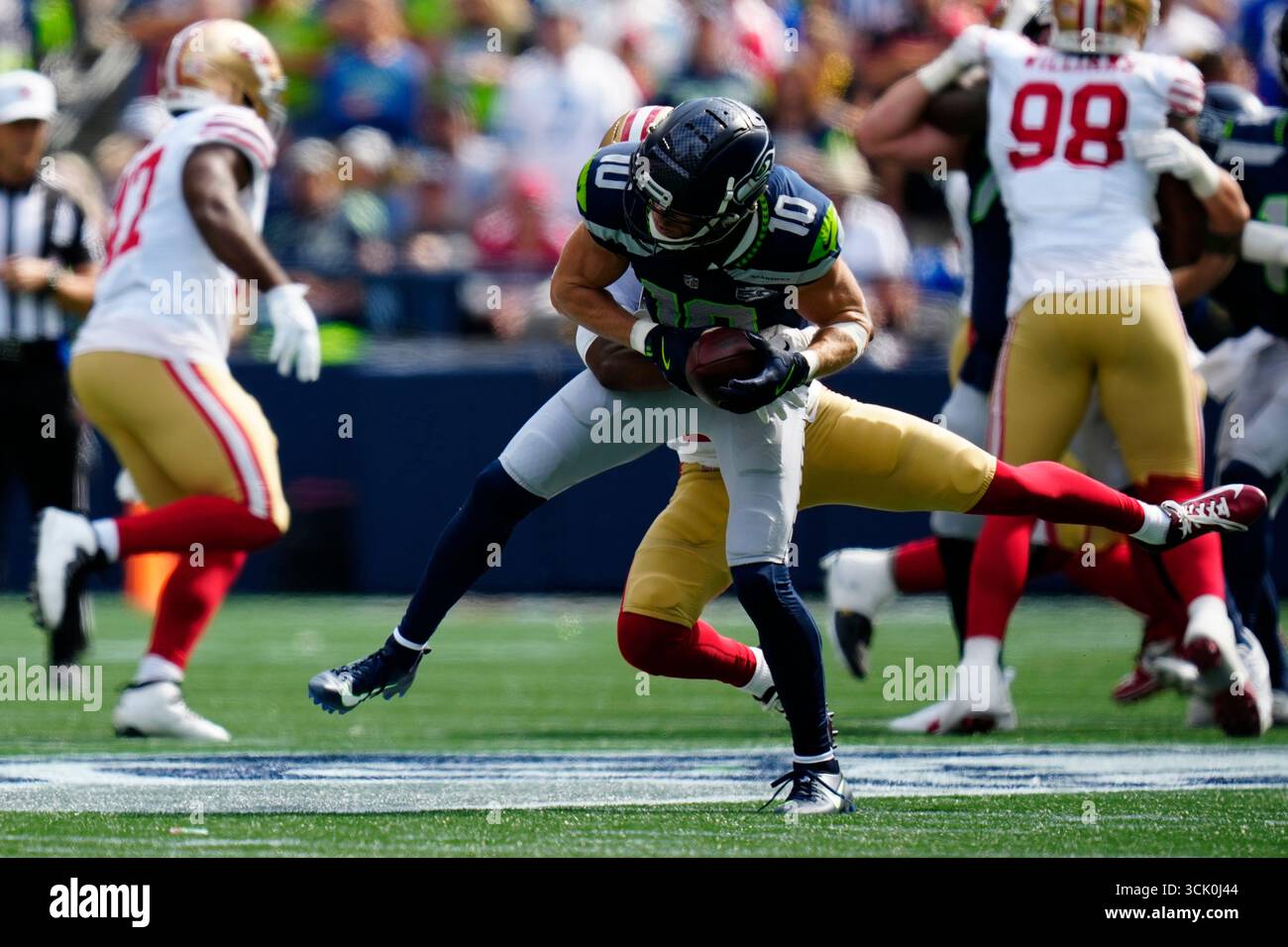 Seattle Seahawks wide receiver Cooper Kupp (10) runs with the ball ...