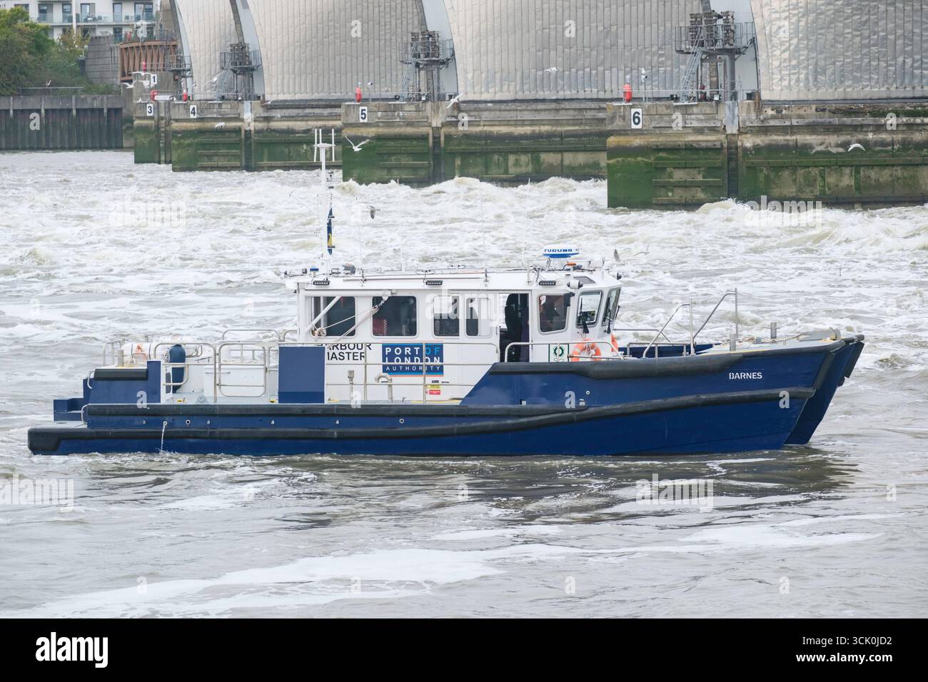 London, UK 7 September 2025. Thames Barrier annual test closure at a ...
