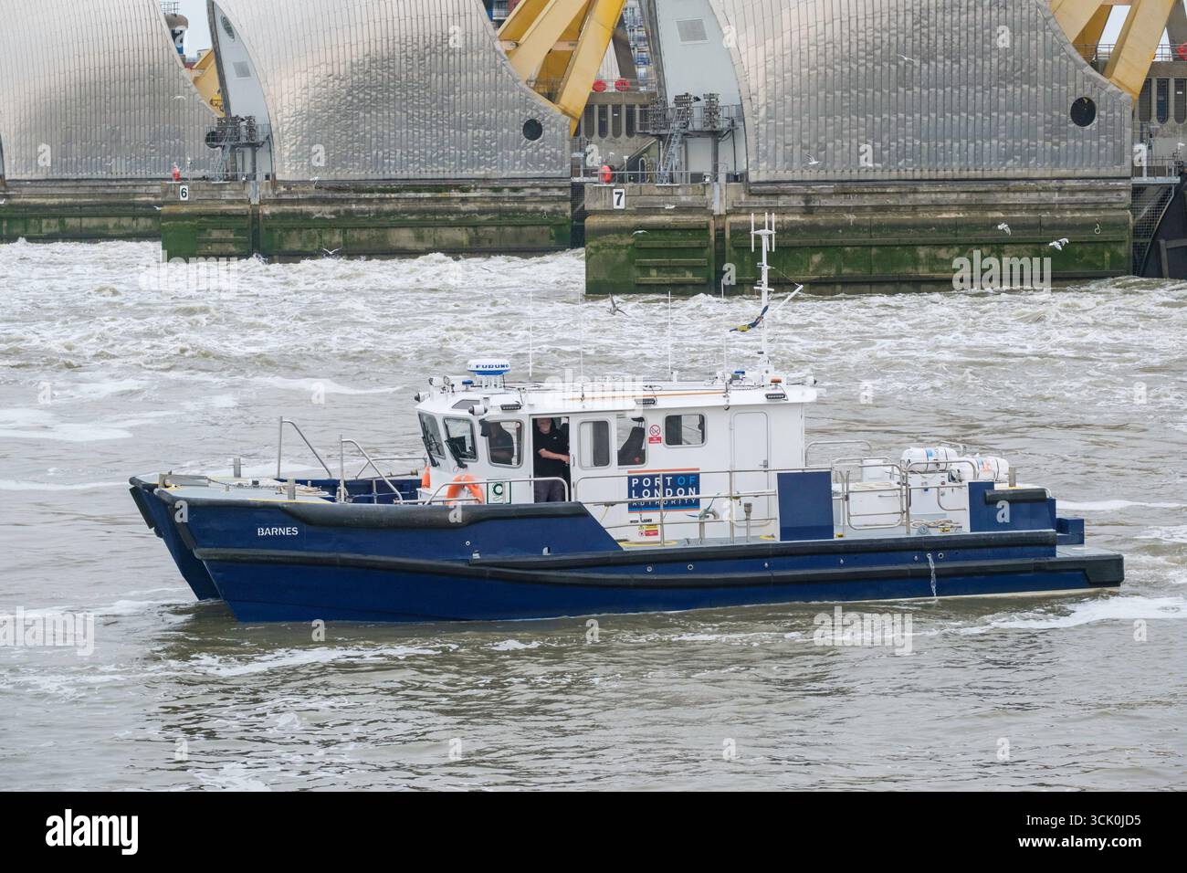 London, UK 7 September 2025. Thames Barrier annual test closure at a ...