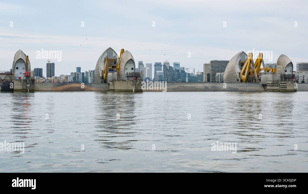 London, UK 7 September 2025. Thames Barrier annual test closure at a ...