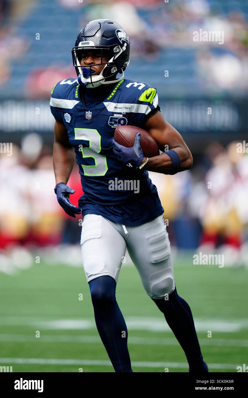 Seattle Seahawks safety Nick Emmanwori (3) runs with the ball before an ...