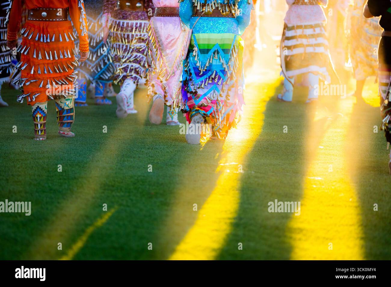 White Shield, ND, USA - July 12 2025: Native American women perform ...