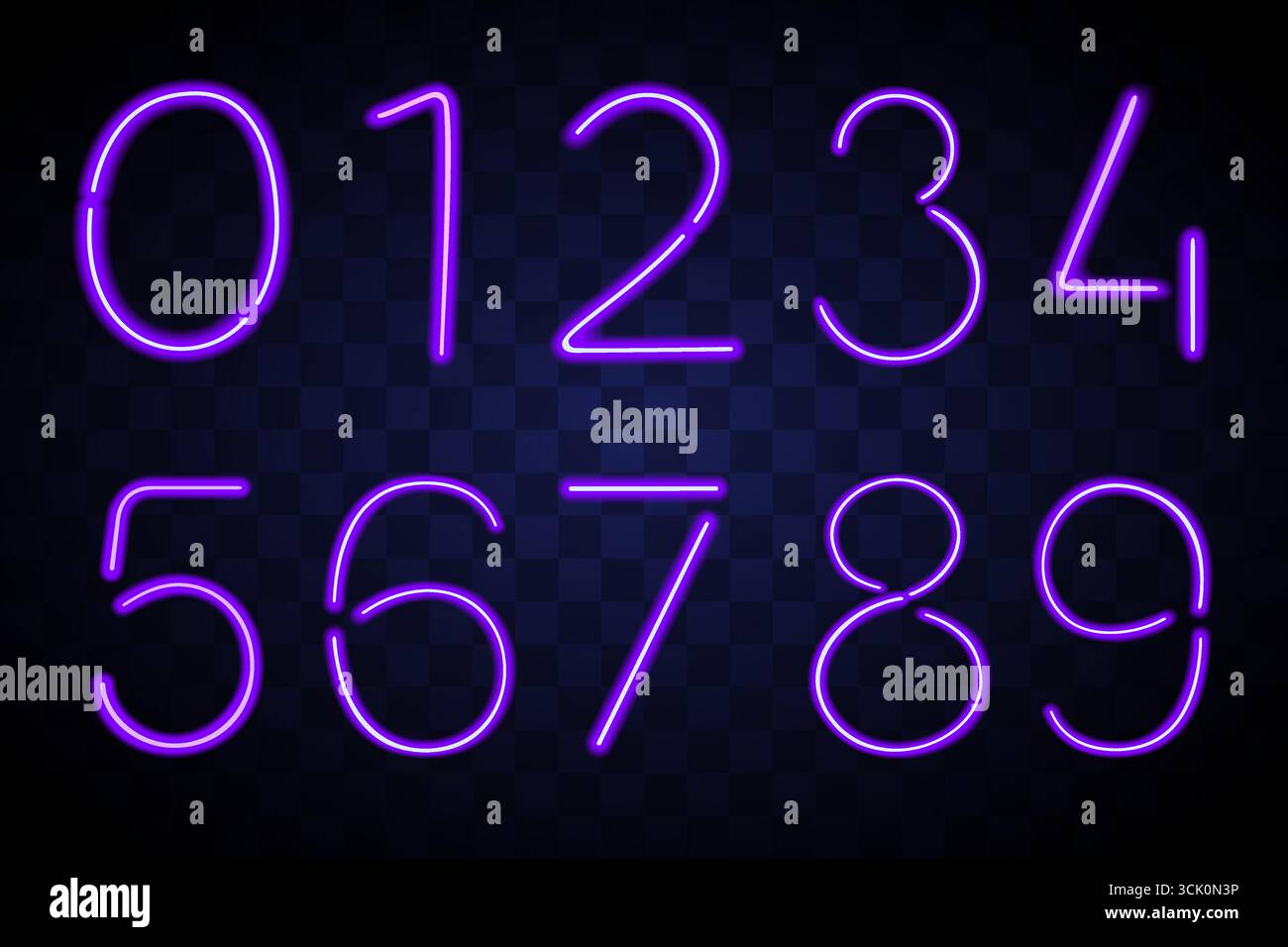 Neon set numbers in hi-res stock photography and images - Alamy