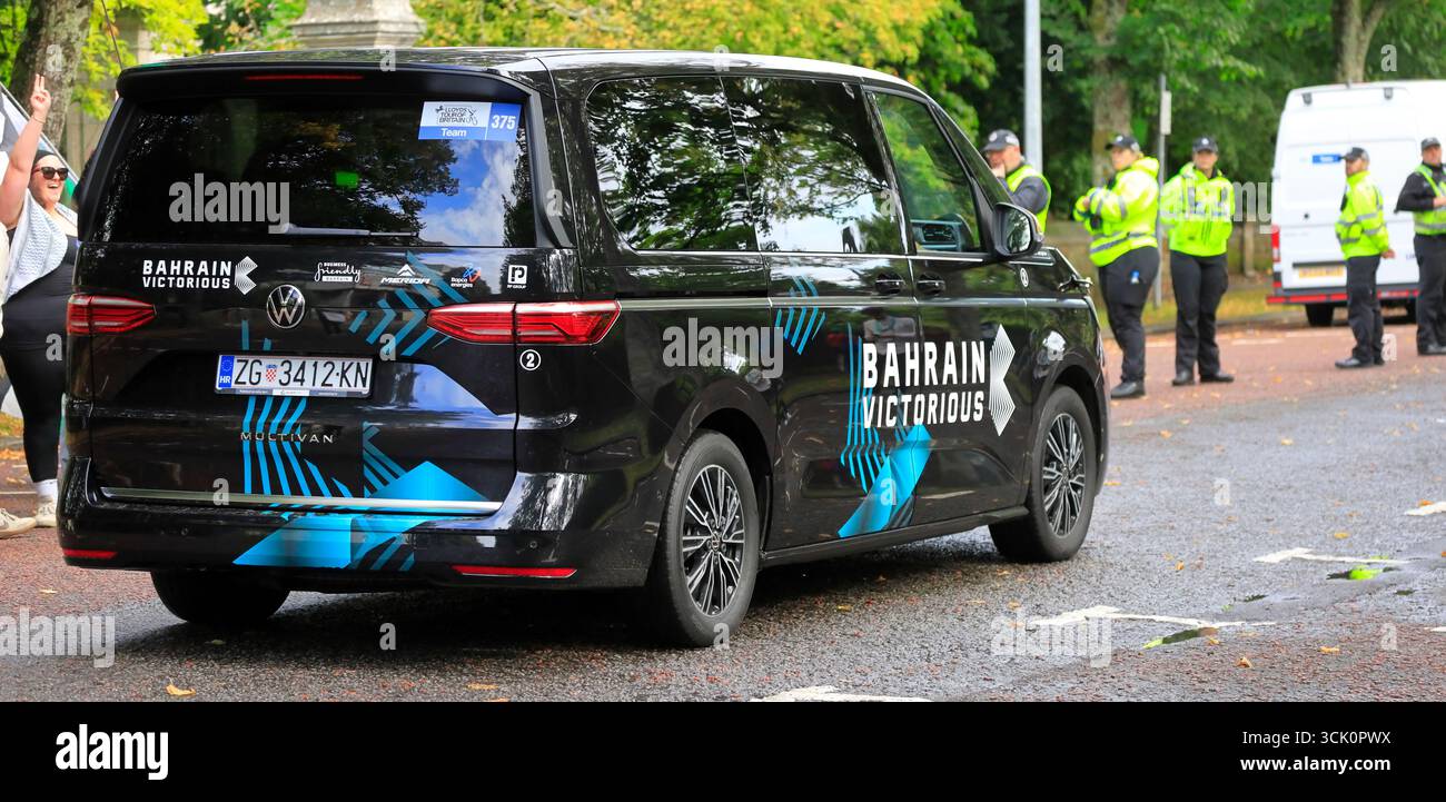 Bahrain Victorious team support vehicle at the Tour of Britain 2025 ...
