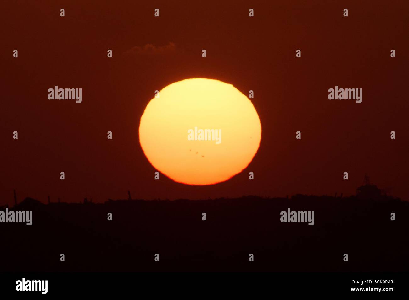 The sunset over Gaza Strip as seen from southern Israel, Tuesday, Sept ...