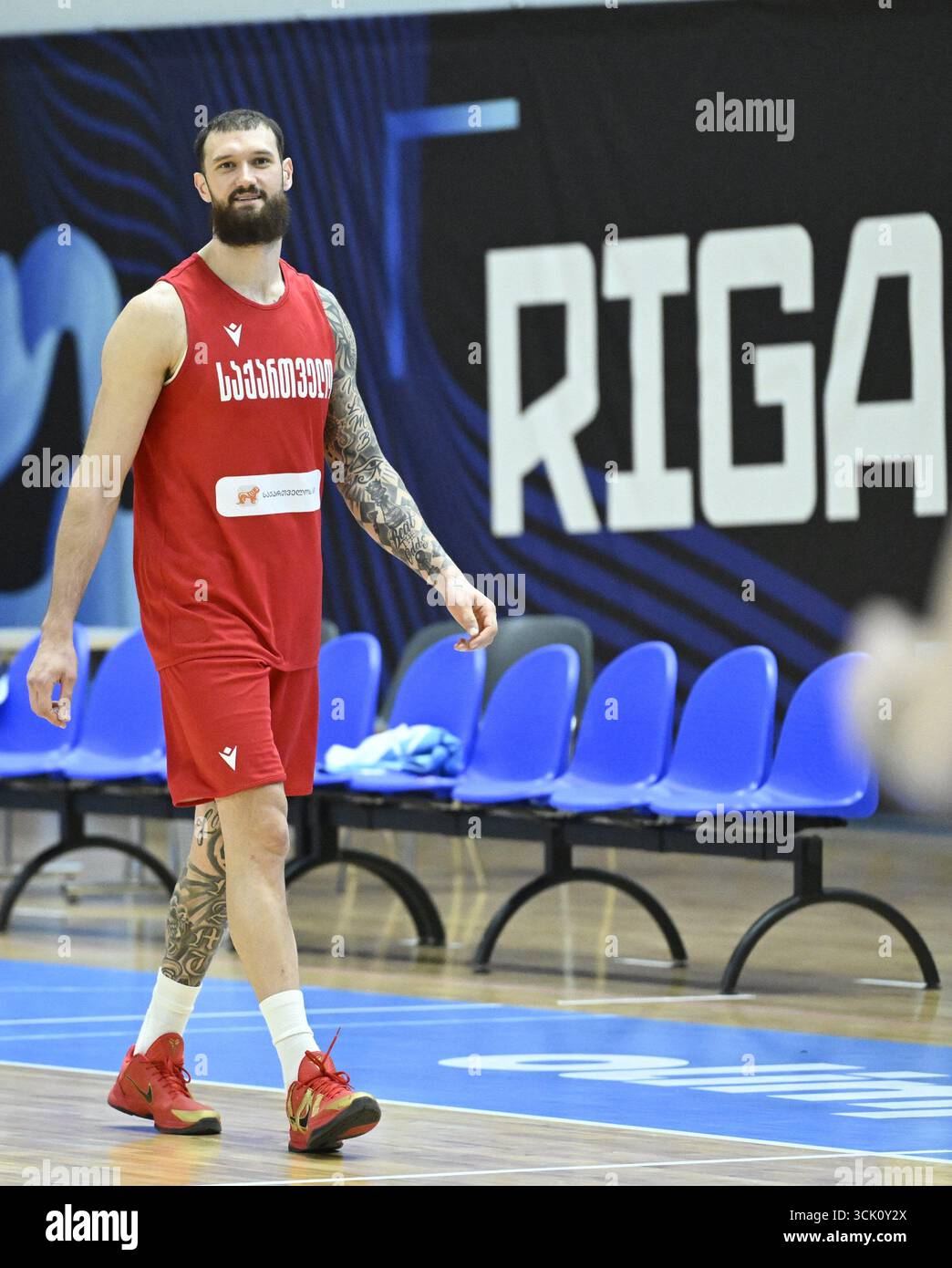 Sandro Mamukelashvili of Team Georgia during practice at the FIBA ...