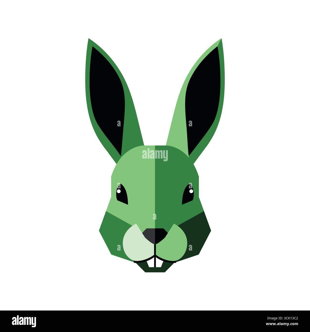Rabbit green ears on background Stock Vector Images - Alamy