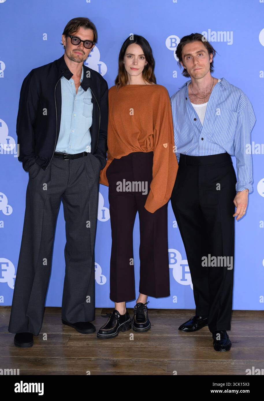 London, UK. September 9th, 2025. Sam Riley, Stacy Martin and Jack ...