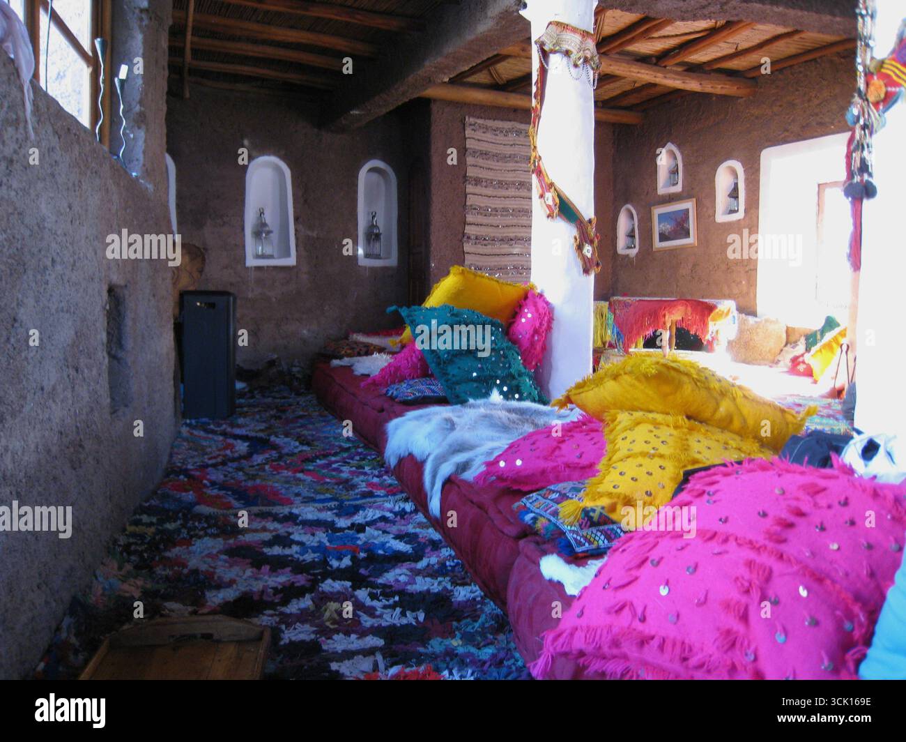 Traditional Berber Interior in a Mountain Hut, Imlil, Morocco Stock ...