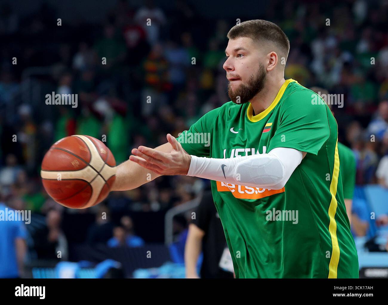 Riga, Latvia. 09th Sep, 2025. Lithuania's Rokas Gedraitis during FIBA ...