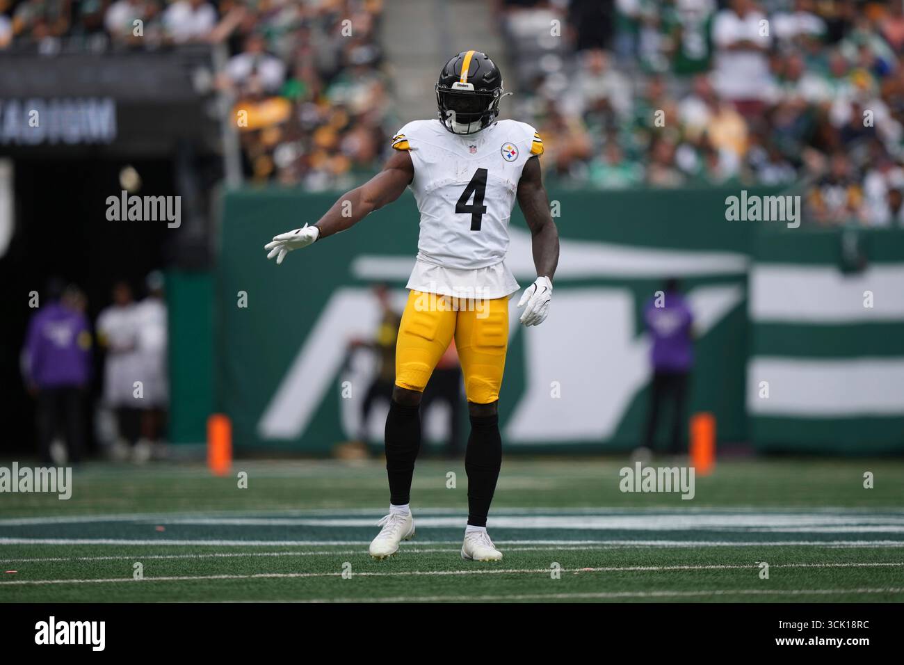 Pittsburgh Steelers' DK Metcalf plays during an NFL football game ...
