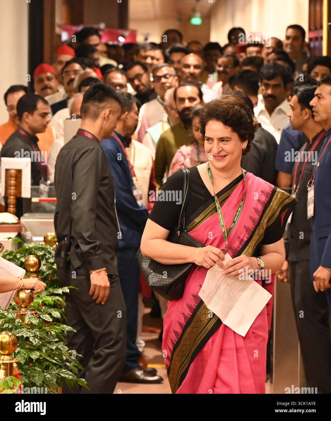 NEW DELHI, INDIA - SEPTEMBER 9: Congress Lok Sabha MP Priyanka Gandhi ...