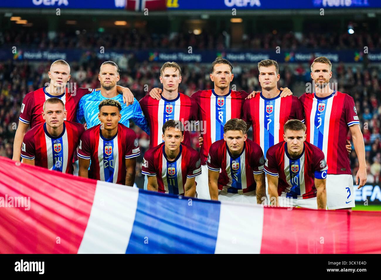Oslo 20250909. Norway's team before the World Cup qualifying match in ...
