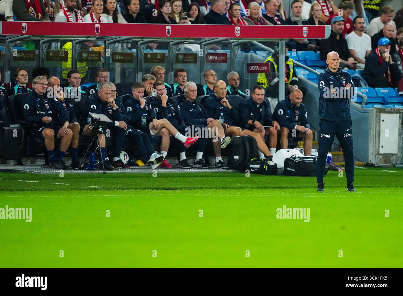 Oslo 20250909. Norway's coach Ståle Solbakken during the World Cup ...