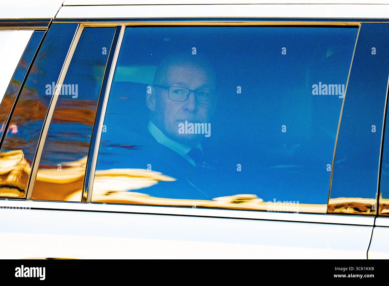 First Minister of Scotland John Swinney departs the White House ...