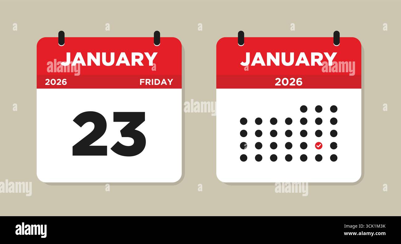 January 23 2026 calendar hi-res stock photography and images - Alamy