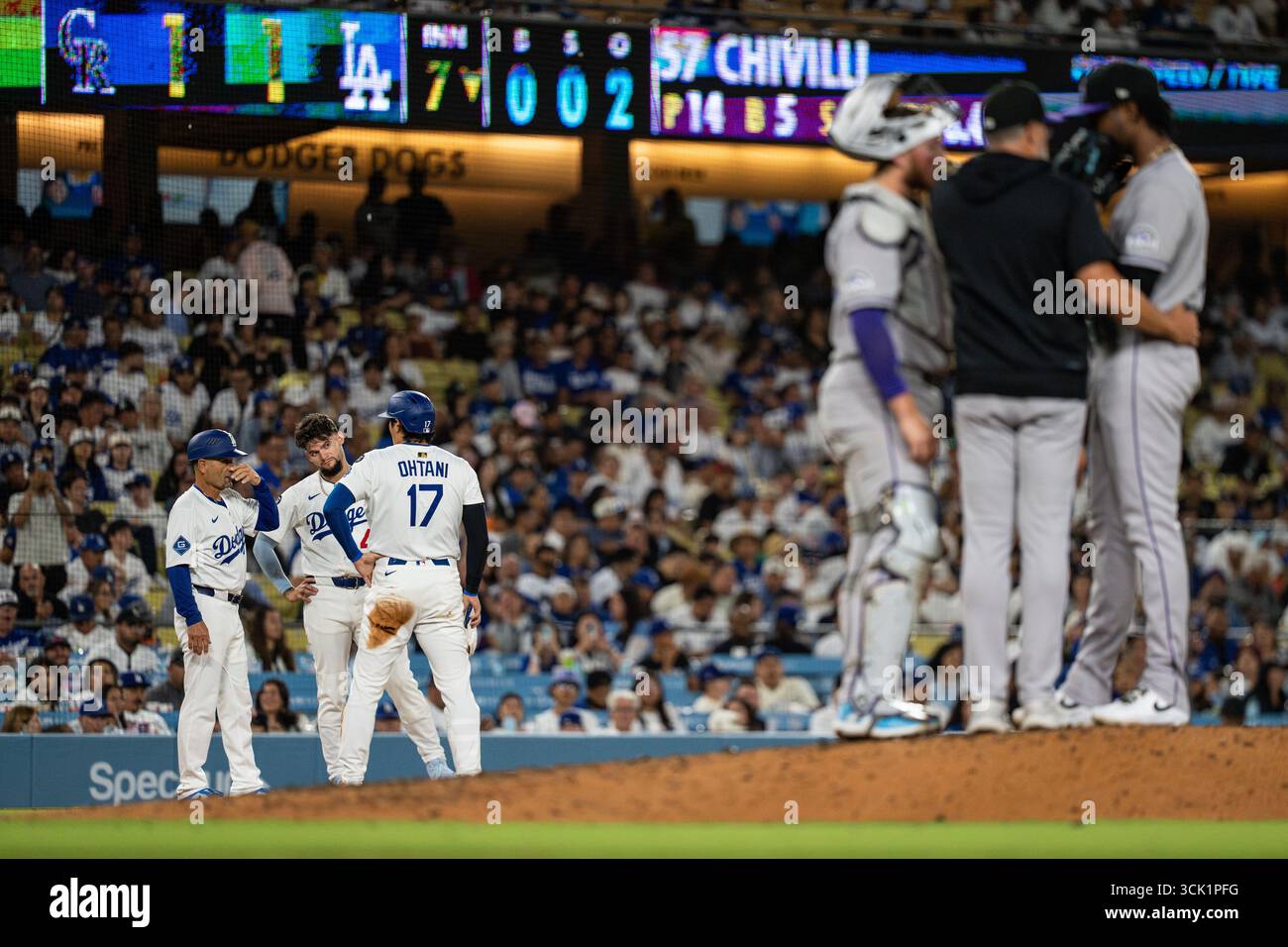 Los Angeles Dodgers third base coach/outfield coach Dino Ebel (91 ...