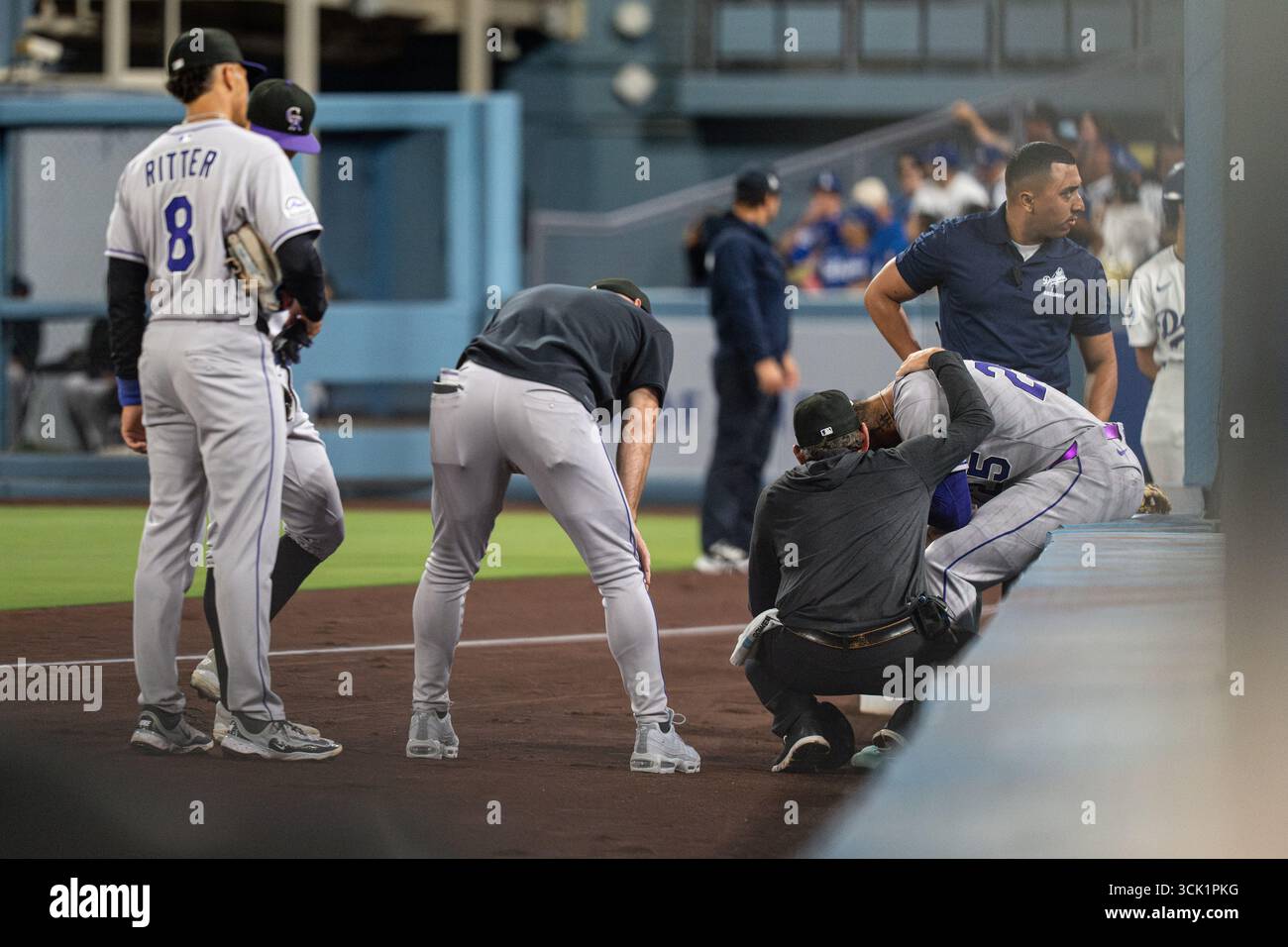 during a MLB game, Monday, September 8, 2025, at Dodger Stadium, in Los ...