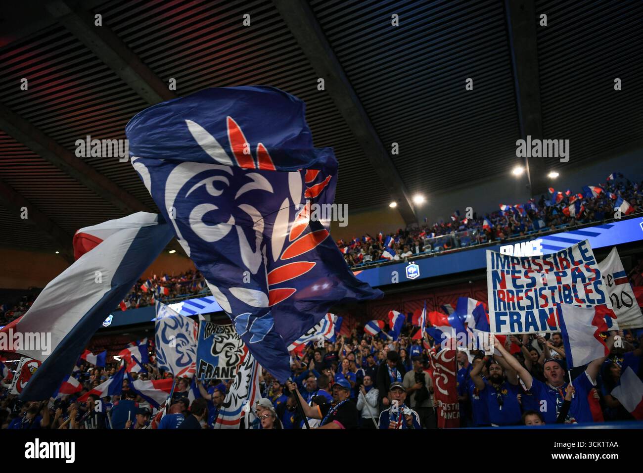 Metz, France. 09th Sep, 2025. French supporters cheer during the the ...