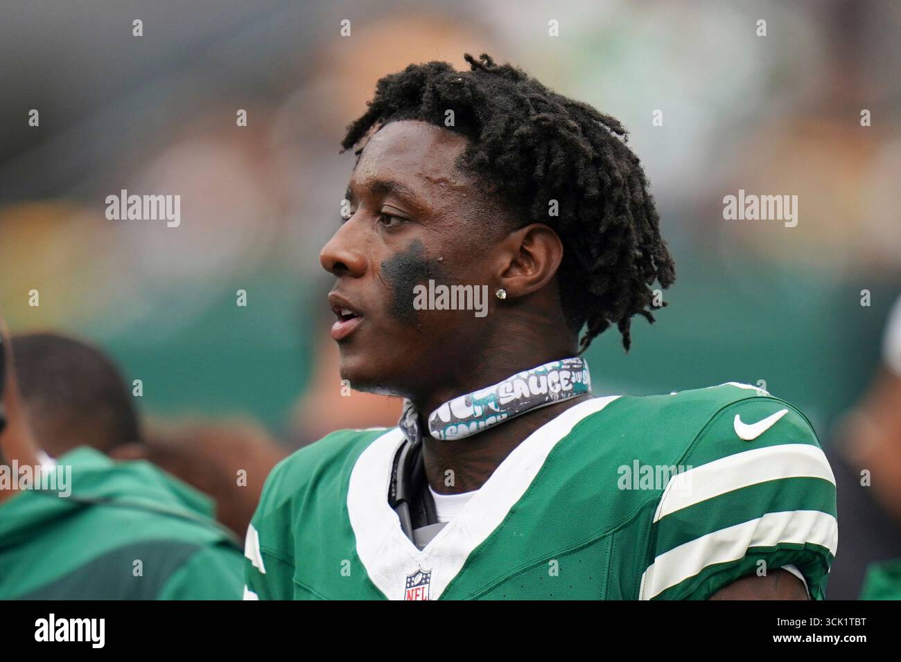 New York Jets cornerback Sauce Gardner (1) during an NFL football game ...